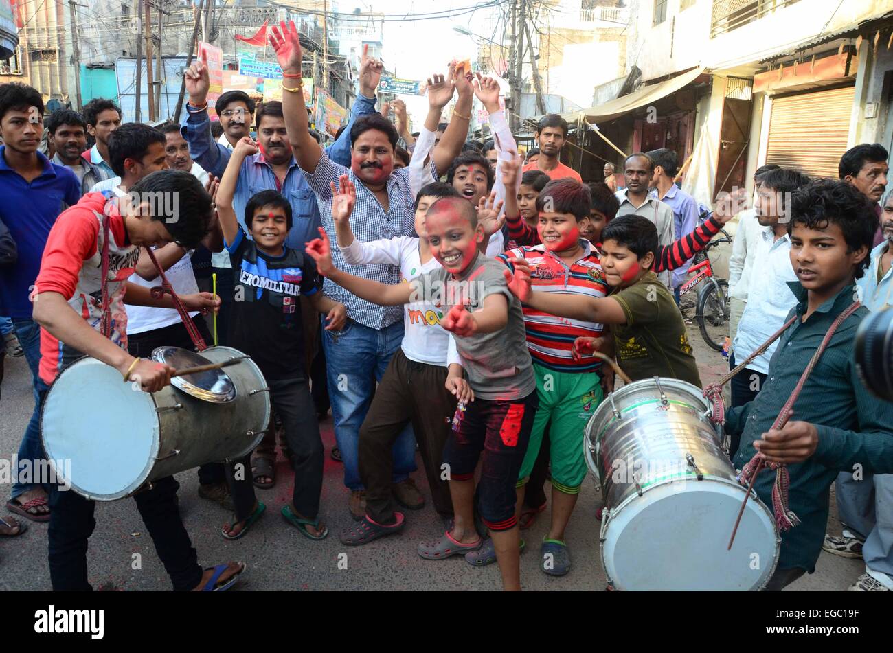 People dancing during the celebration as Team India won the cricket ...
