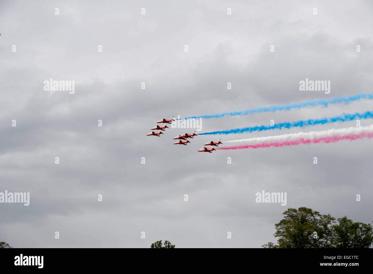 Red Arrows fly over the Jaguar Land Rover factory in Solihull Featuring ...