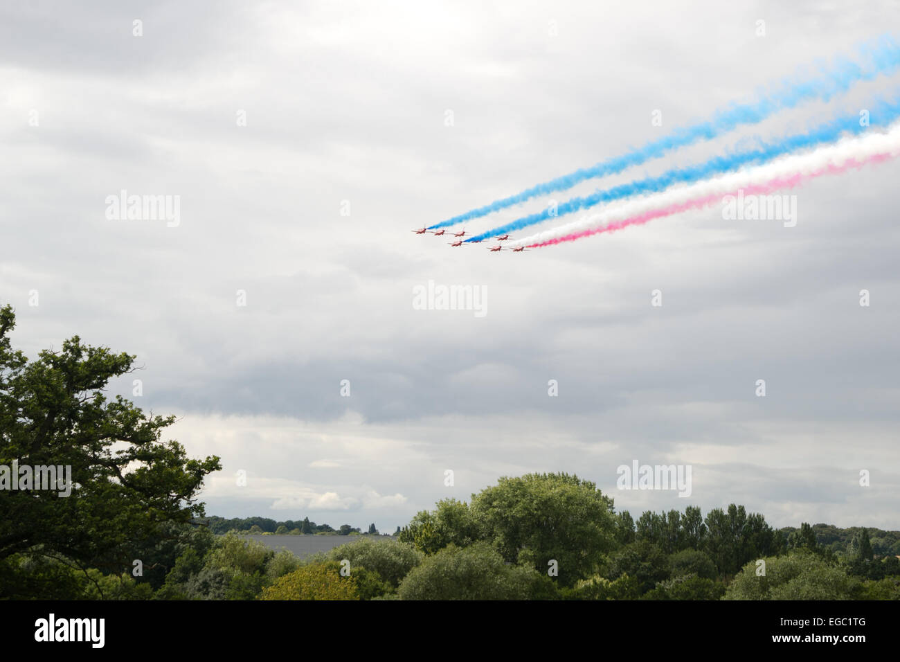 Red Arrows fly over the Jaguar Land Rover factory in Solihull Featuring ...