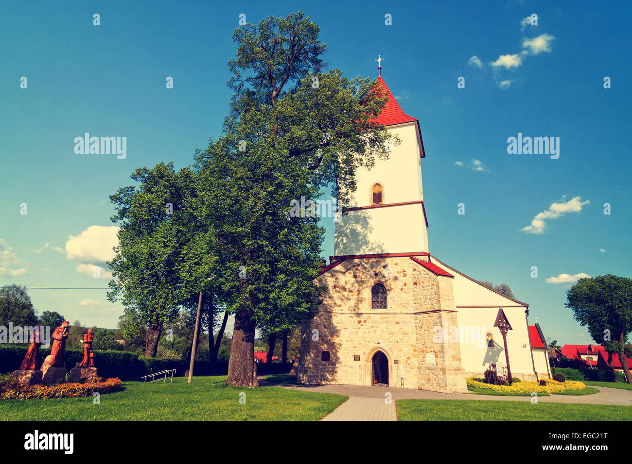 catholic church, vintage look Stock Photo - Alamy