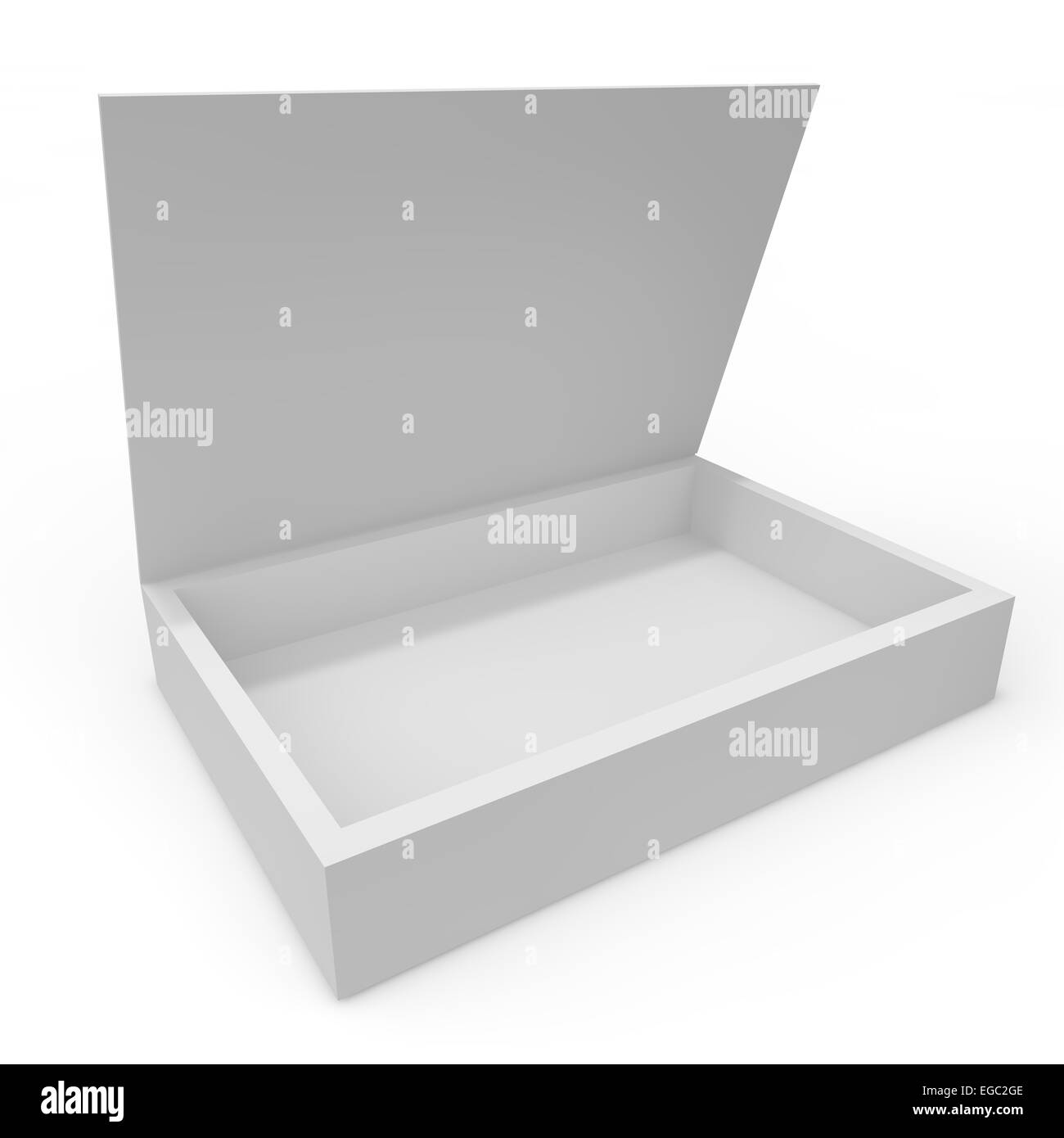 Open white blank box of chocolates, gifts and other goods and products ...