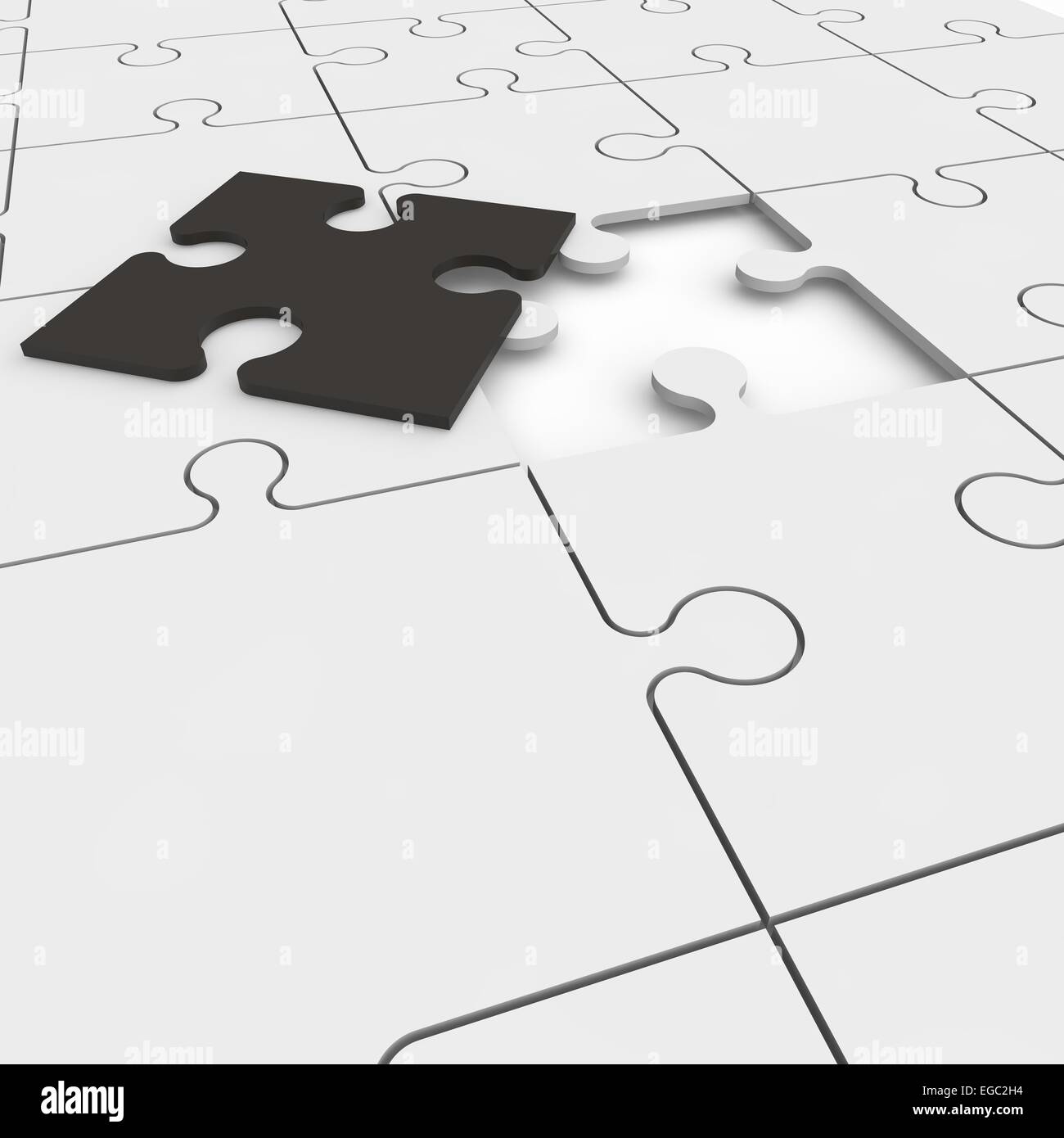 Dropped gray puzzle of puzzles Stock Photo - Alamy
