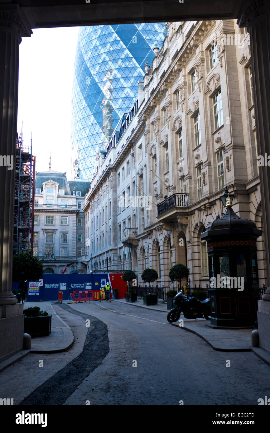 The Gherkin seen through St Helen's Place,one of London's most ...