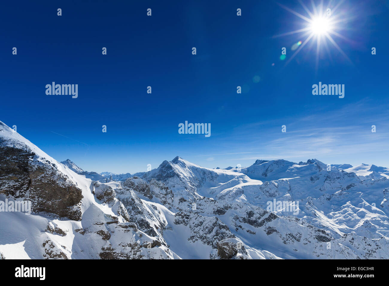 Beautiful view from the Swiss mountain Titlis Stock Photo - Alamy