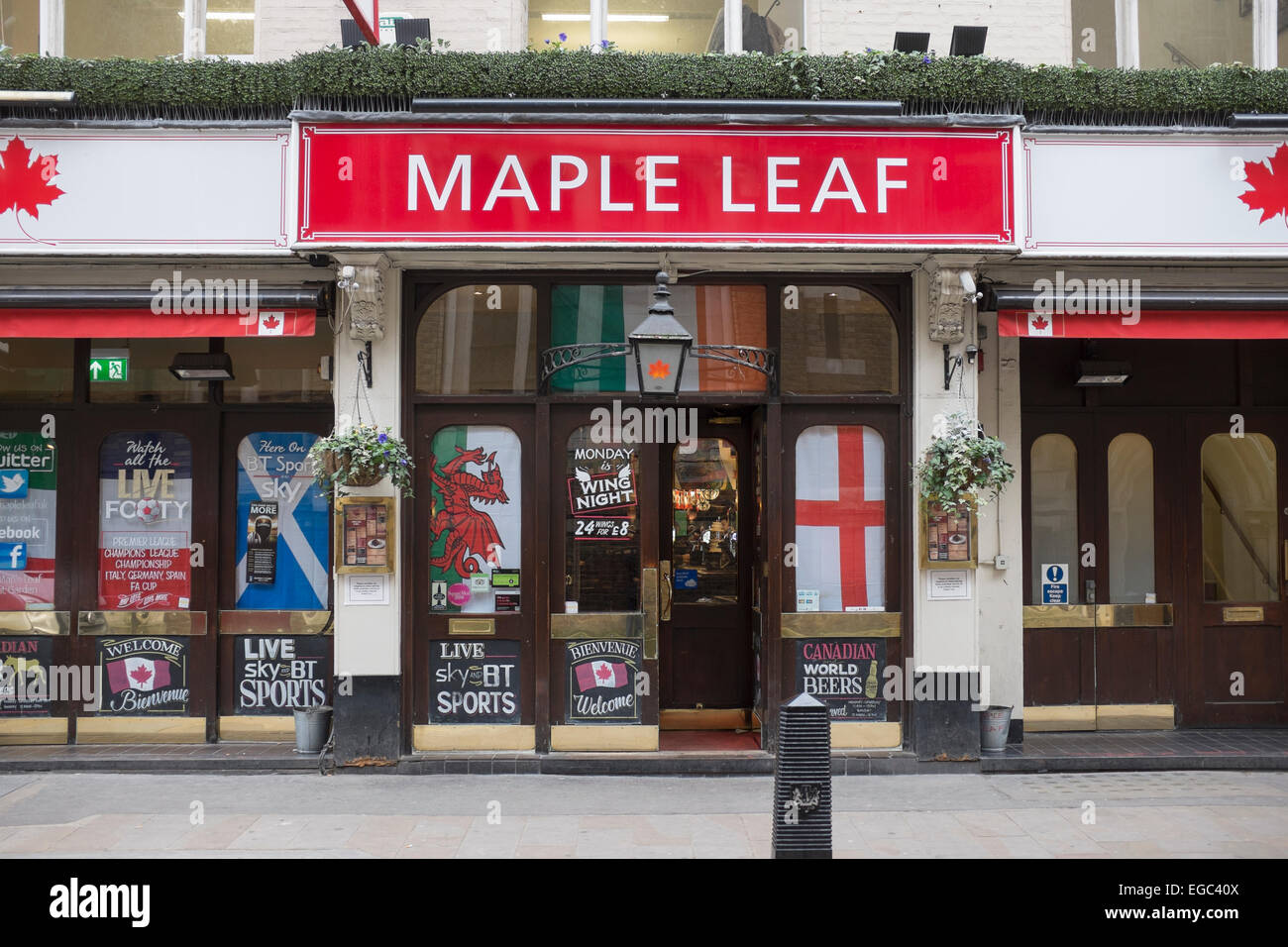 The Maple Leaf Canadian Pub in Maiden Lane Covent Garden London Stock ...