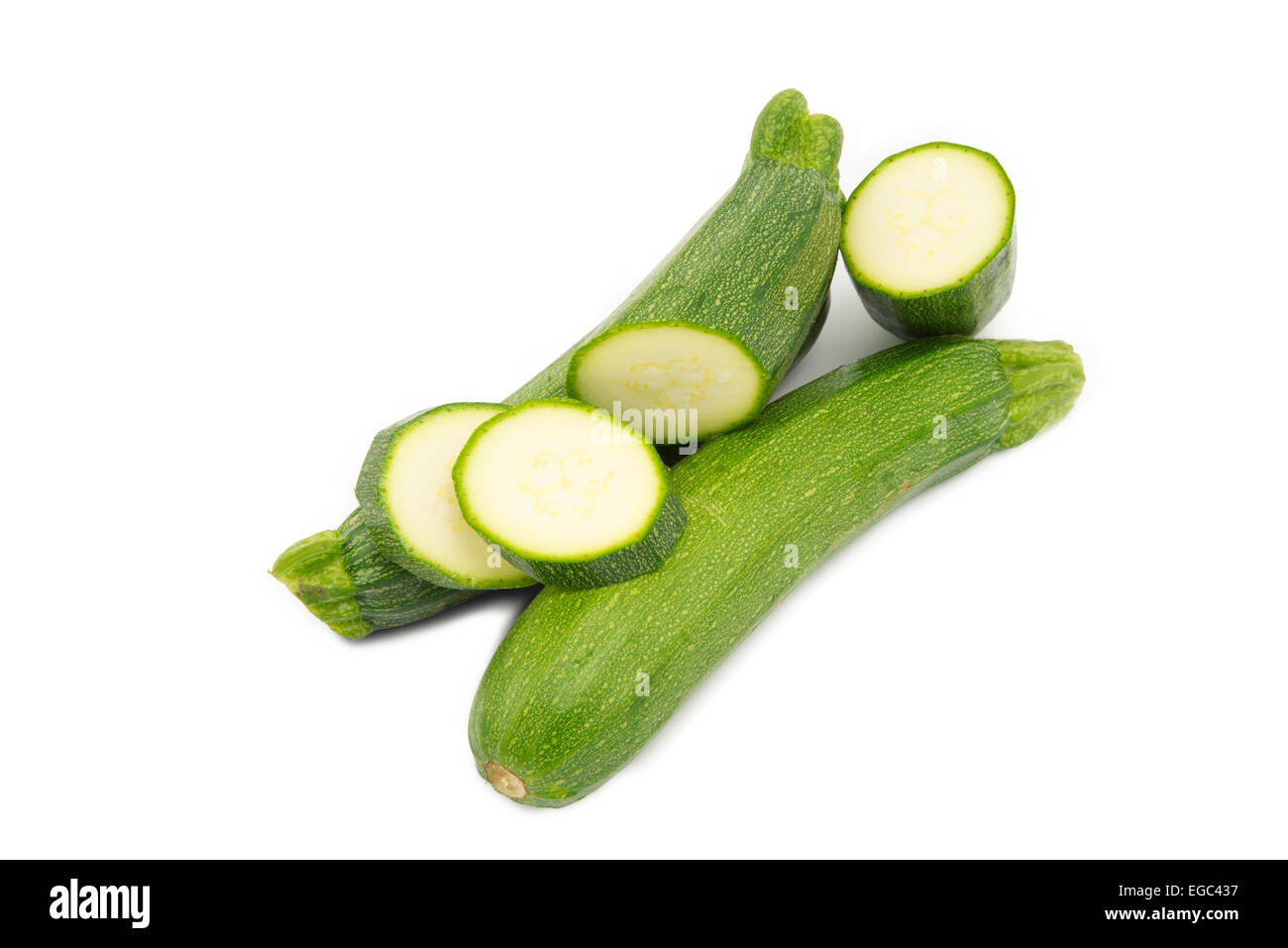 fresh raw zucchini on white background Stock Photo - Alamy