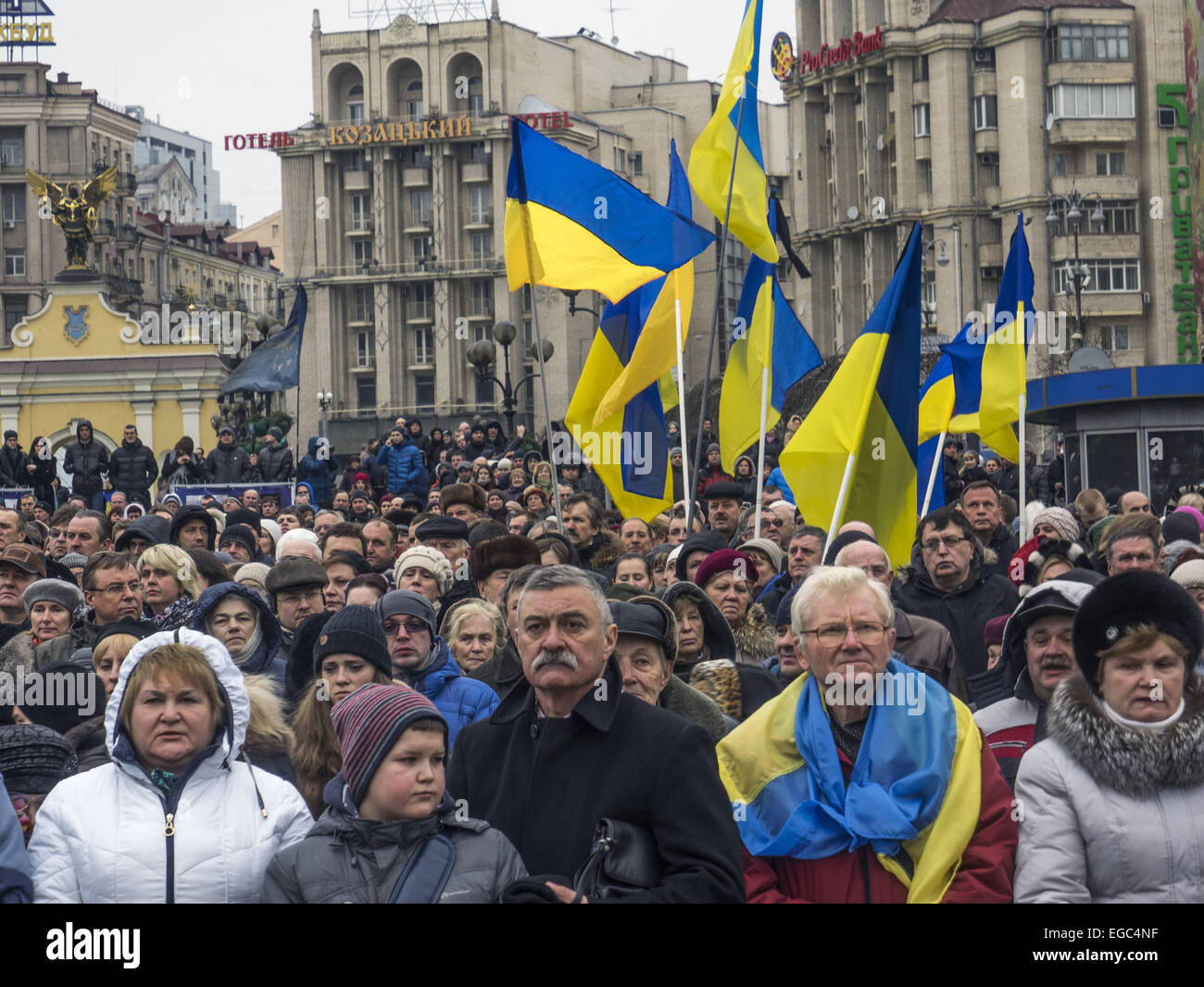 Thousands of Ukrainians march in the streets around Kyiv today with ...