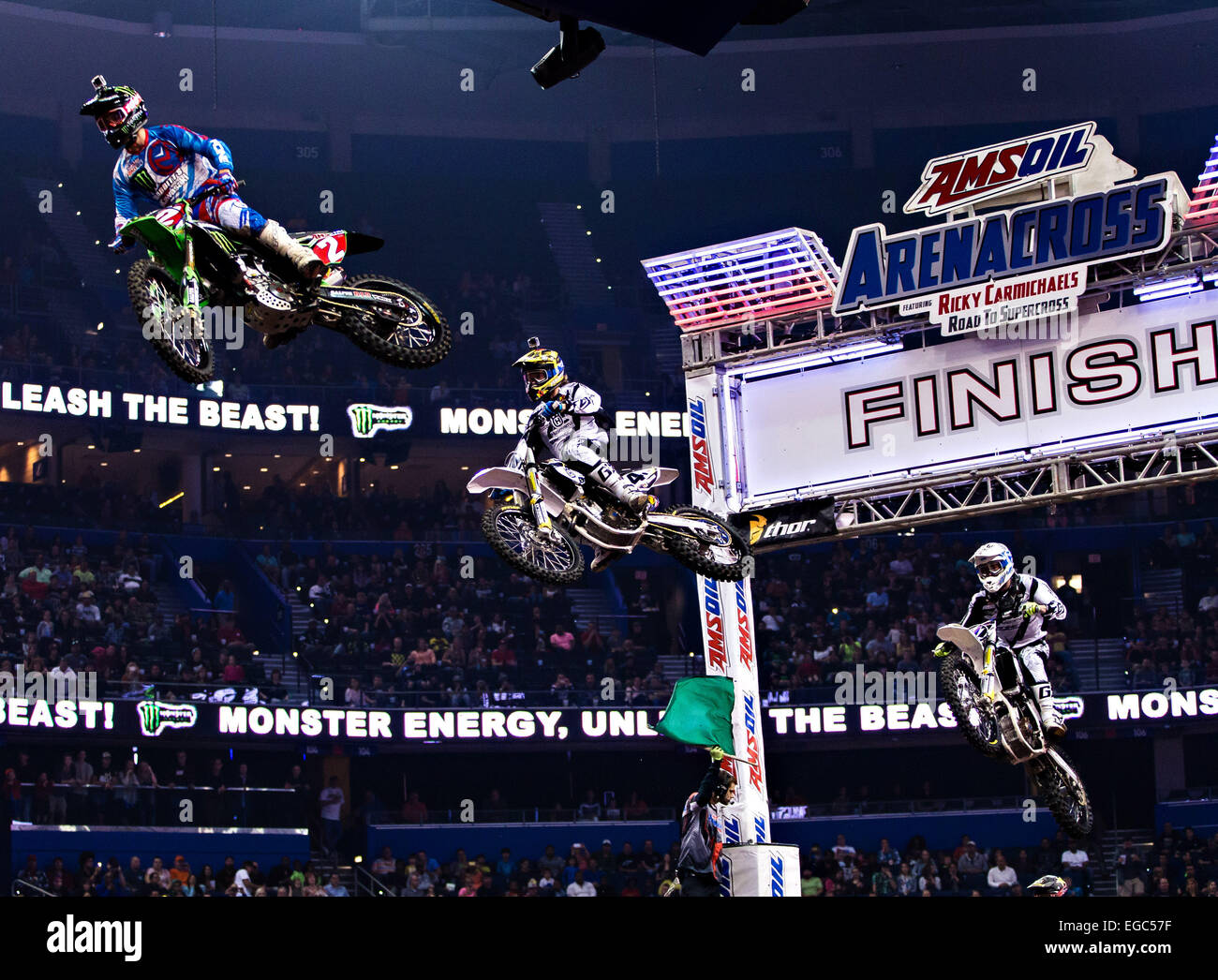 Tampa, Florida, USA. 22nd February, 2015. Kyle Regal #4 and Jacob Hayes ...