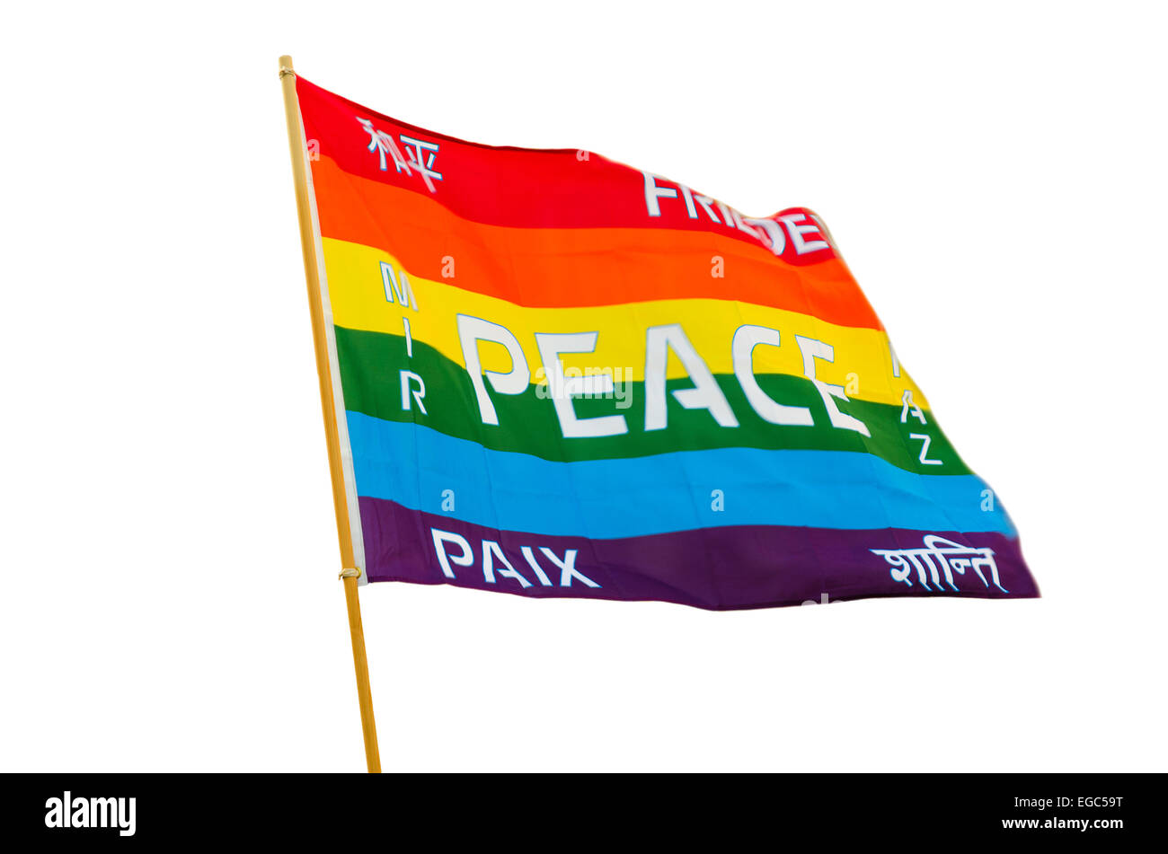Flying the rainbow flag Cut Out Stock Images & Pictures - Alamy
