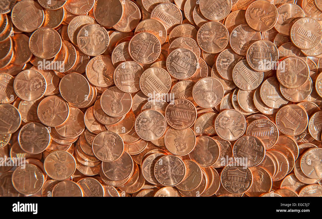 Huge pile of the US coins Stock Photo - Alamy