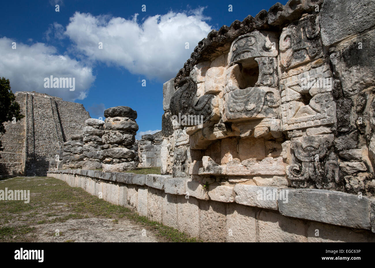 Chac mask, Mayan ruins at Mayapan, Yucatan, Mexico Stock Photo - Alamy