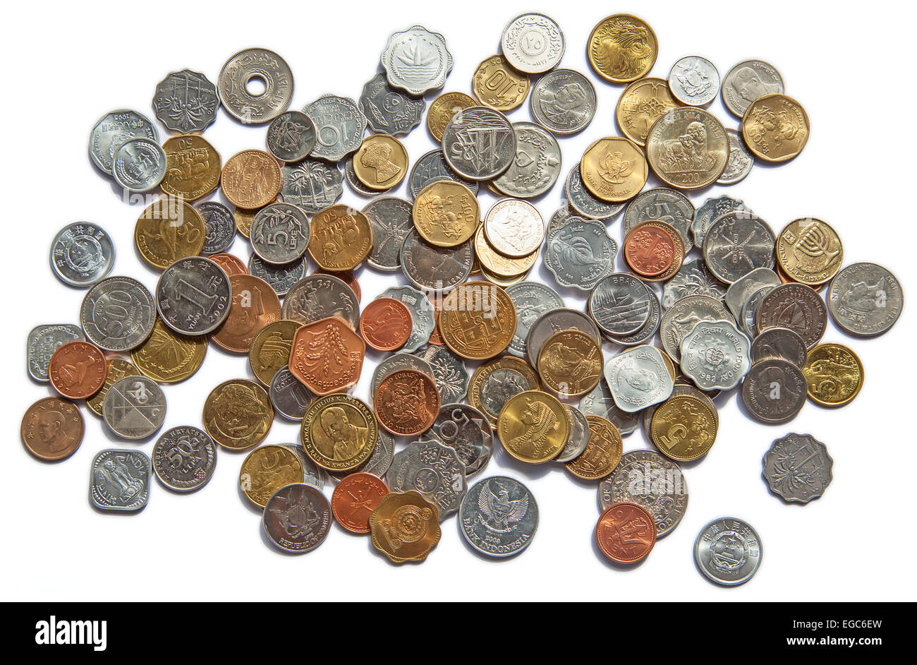 Collection of the old circulated coins Stock Photo - Alamy