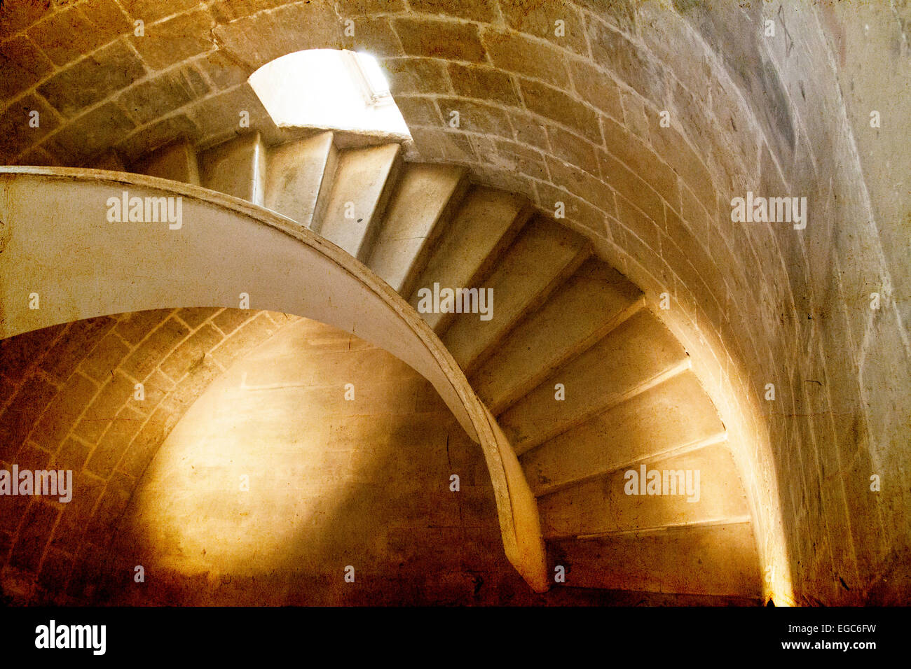 Staircase in a castle- vintage photo Stock Photo - Alamy