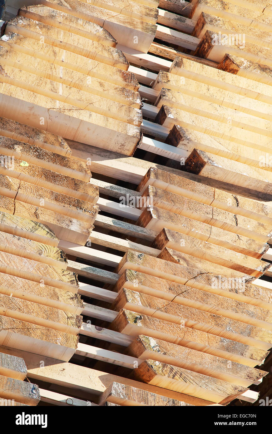 Stack of new wooden studs at the lumber yard Stock Photo - Alamy