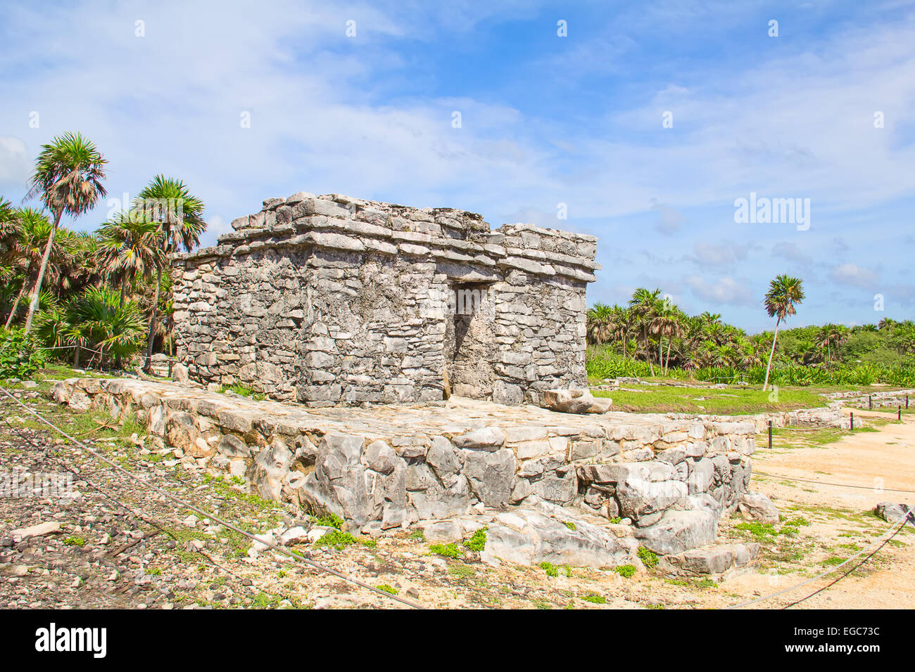 Ruins of the Mayan fortress and temple near Tulum, Mexico Stock Photo ...