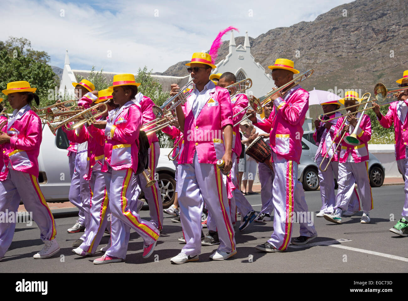 Colourful marching band in Franschhoek Western Cape South Africa Stock ...