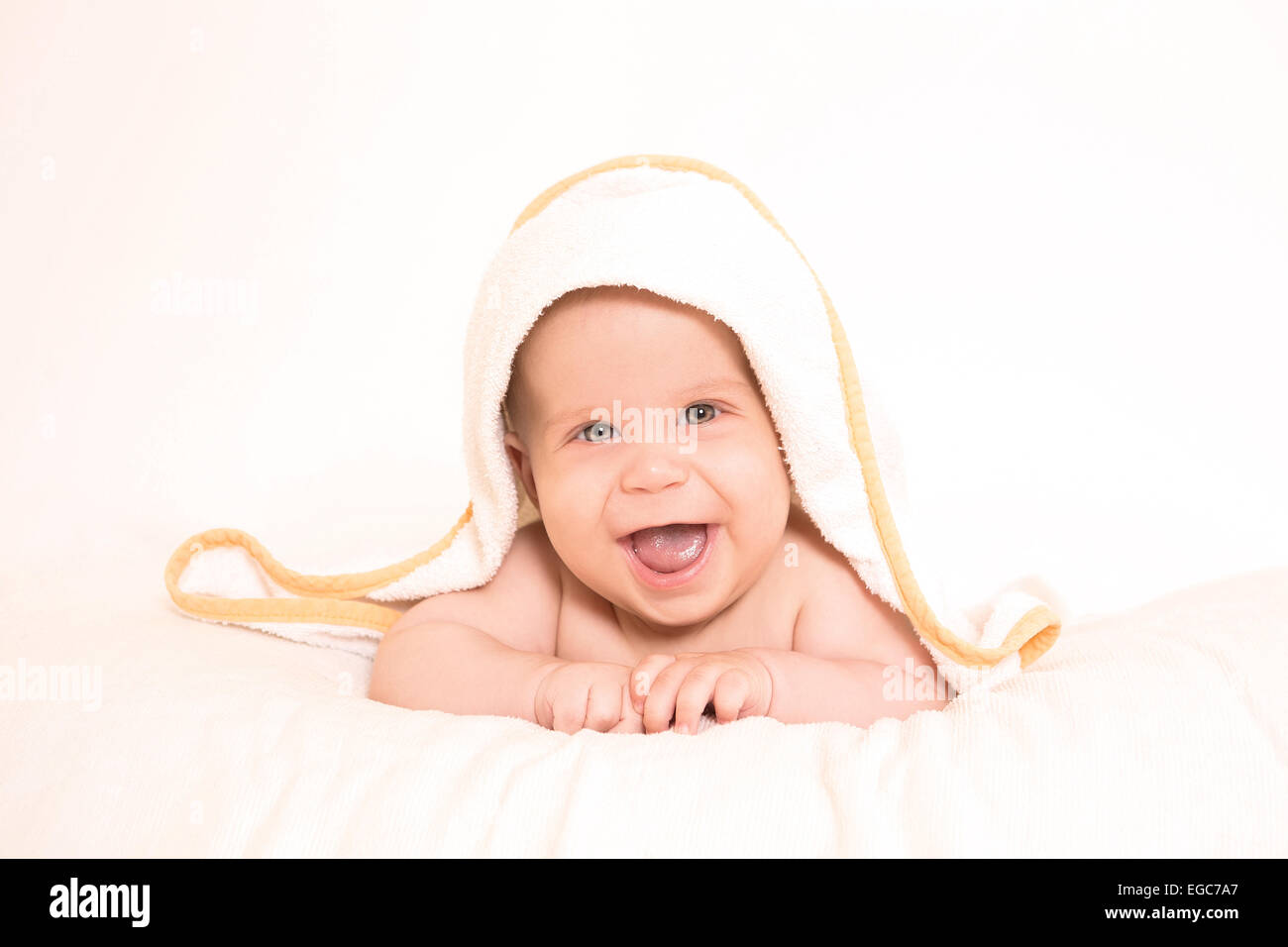 Newborn baby smiling Stock Photo - Alamy