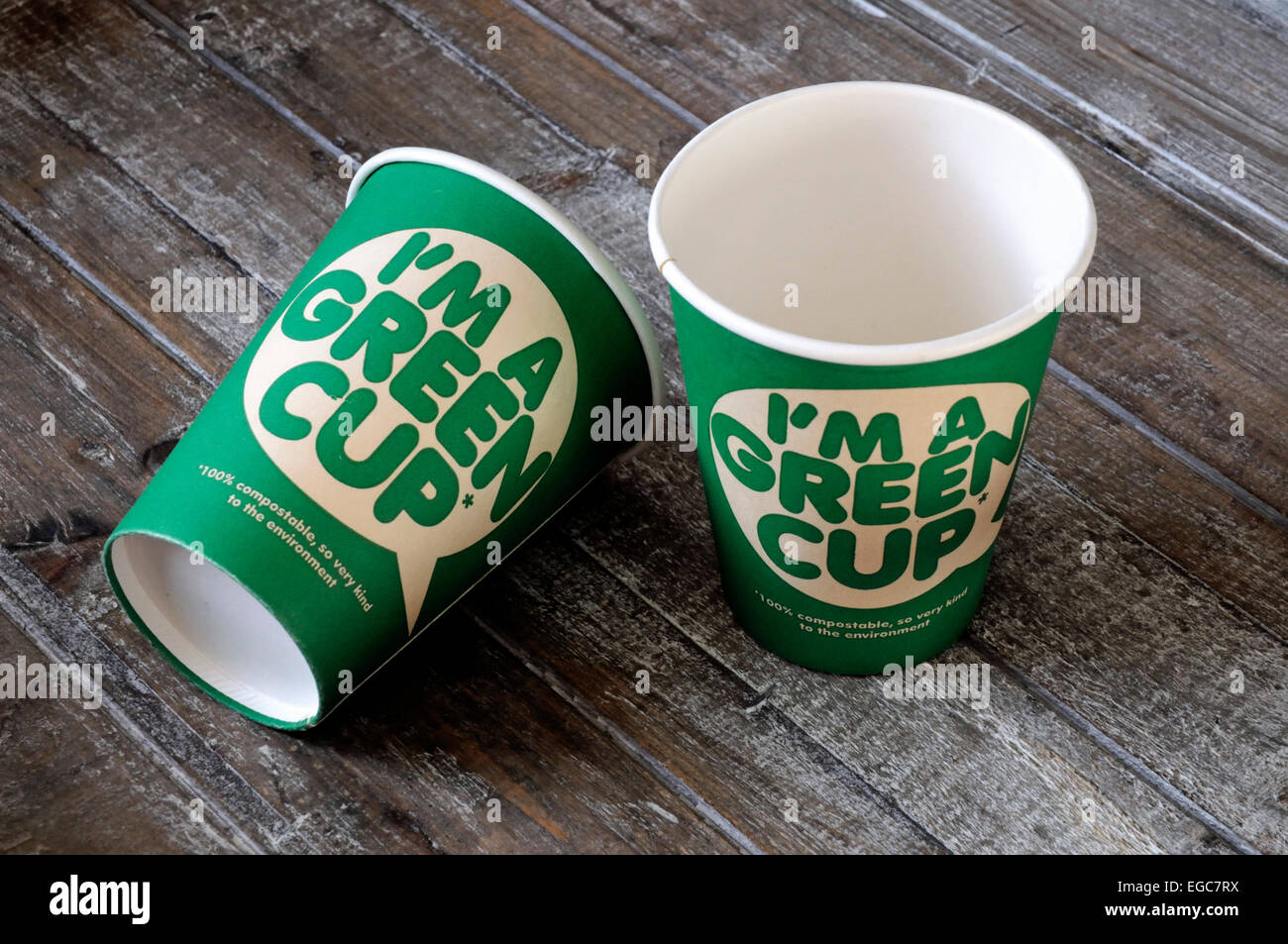 I'm a green cup printed on the front of a 100% compostable cardboard ...