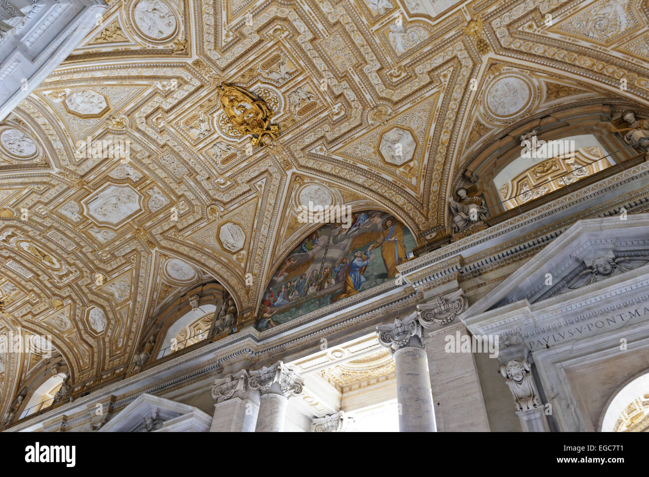 Religious painting of Jesus on the ceiling of the Vatican, Rome, Italy ...