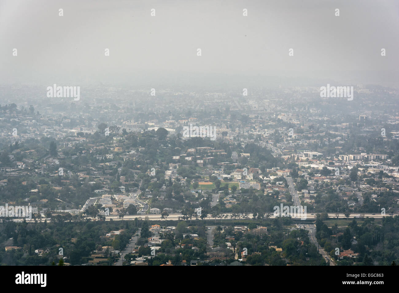 Hazy view from Mount Helix, in La Mesa, California Stock Photo - Alamy