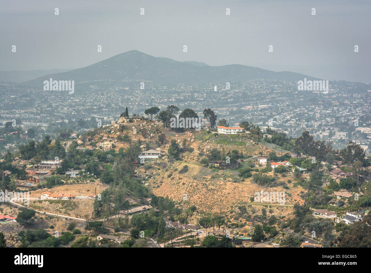 Hazy view from Mount Helix, in La Mesa, California Stock Photo - Alamy
