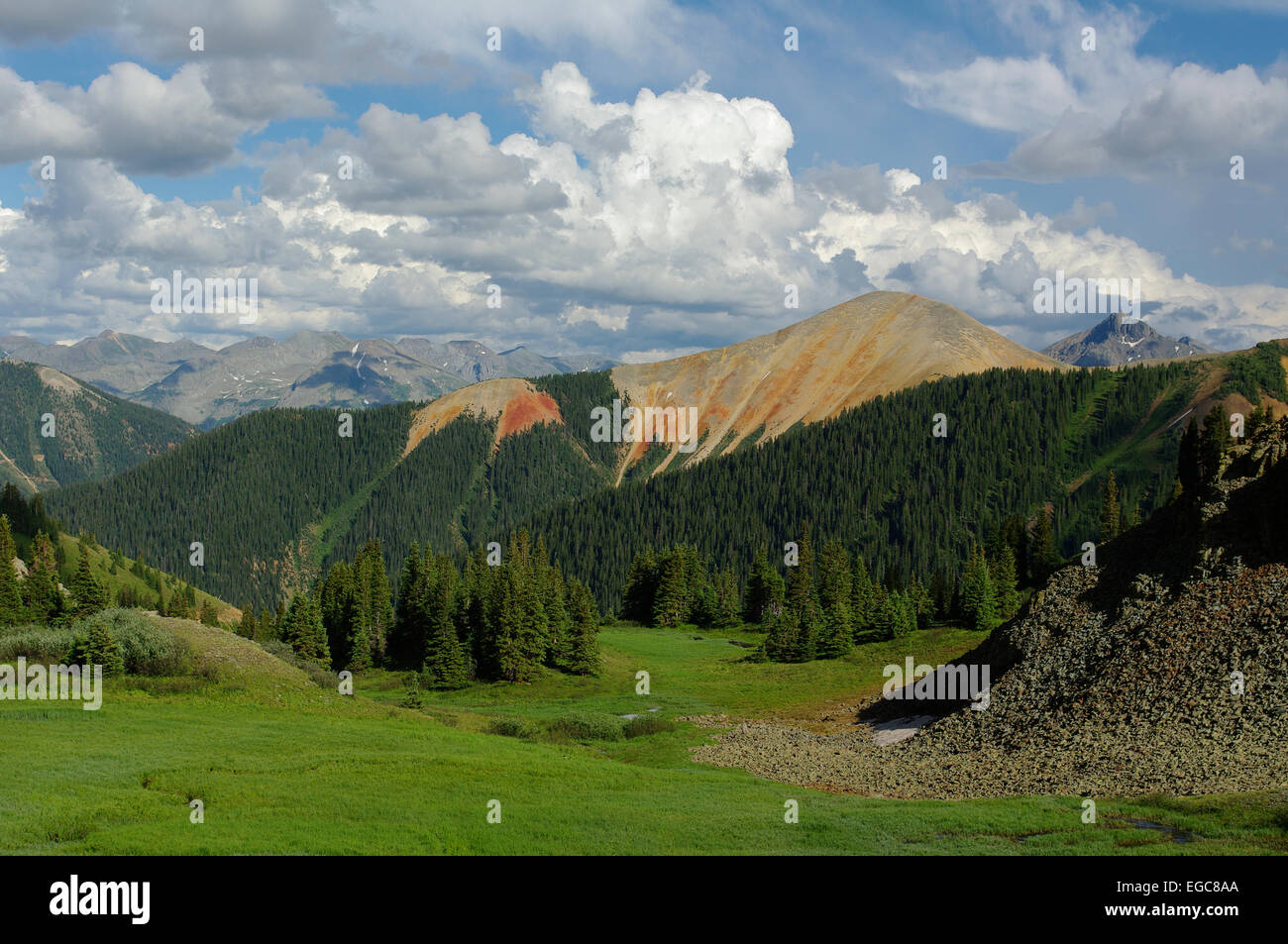 View of the San Juan mountains in Colorado, from Ophir Pass. The San ...