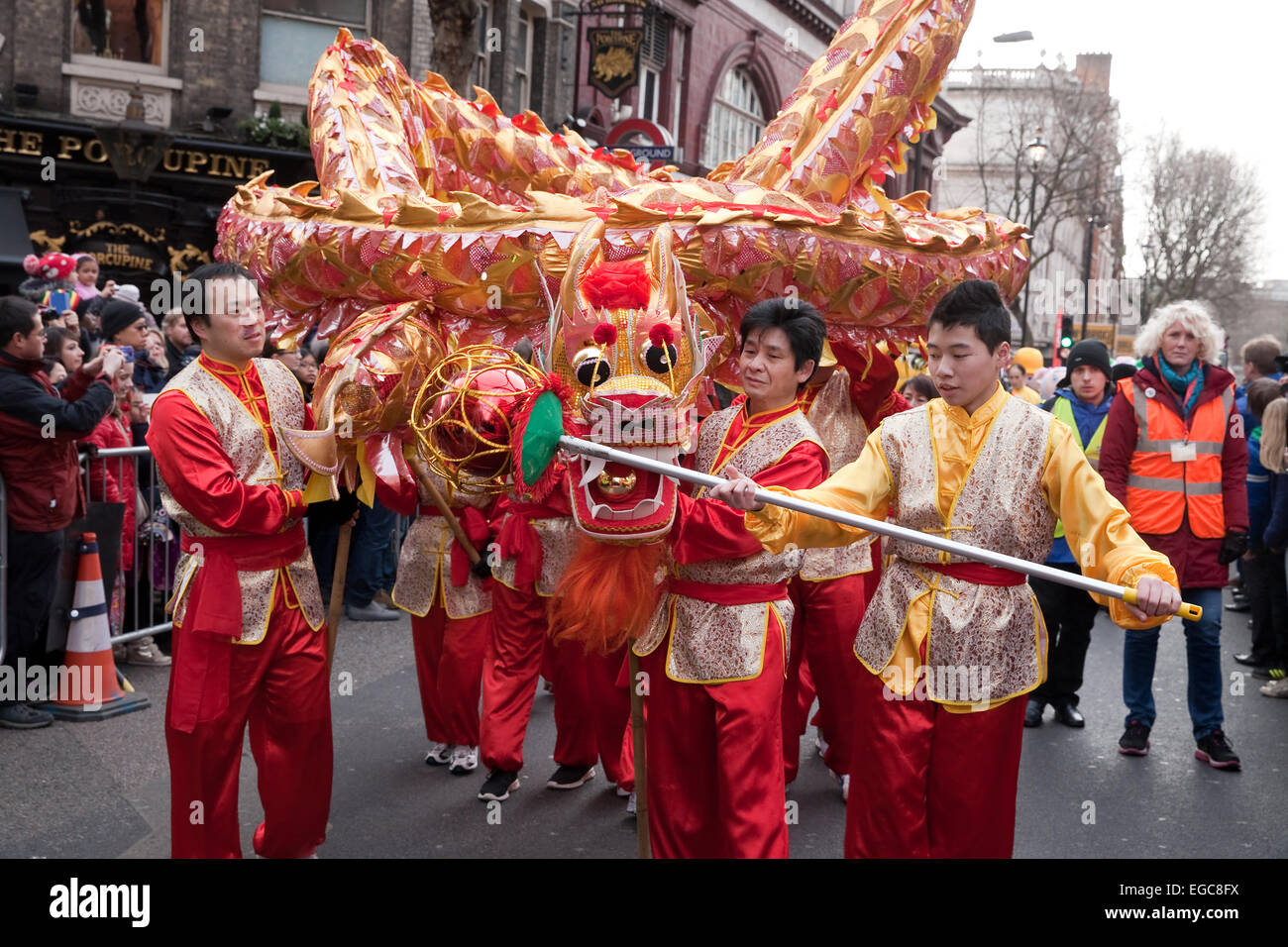 Chinese dragon entertains the crowds in the Chinese New Year parade in ...