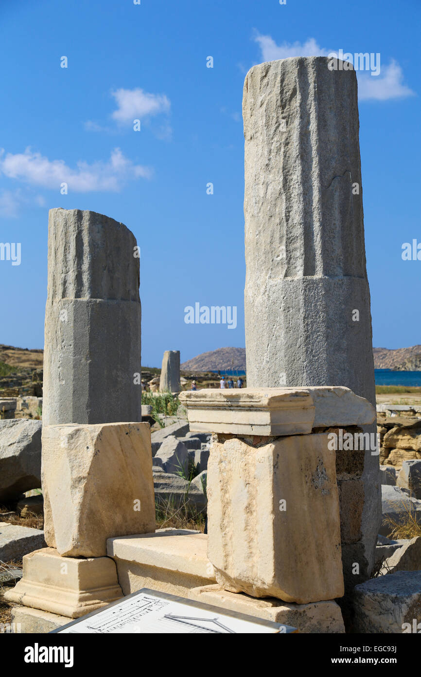 The island of Delos: an important archaeological site in Greece Stock ...