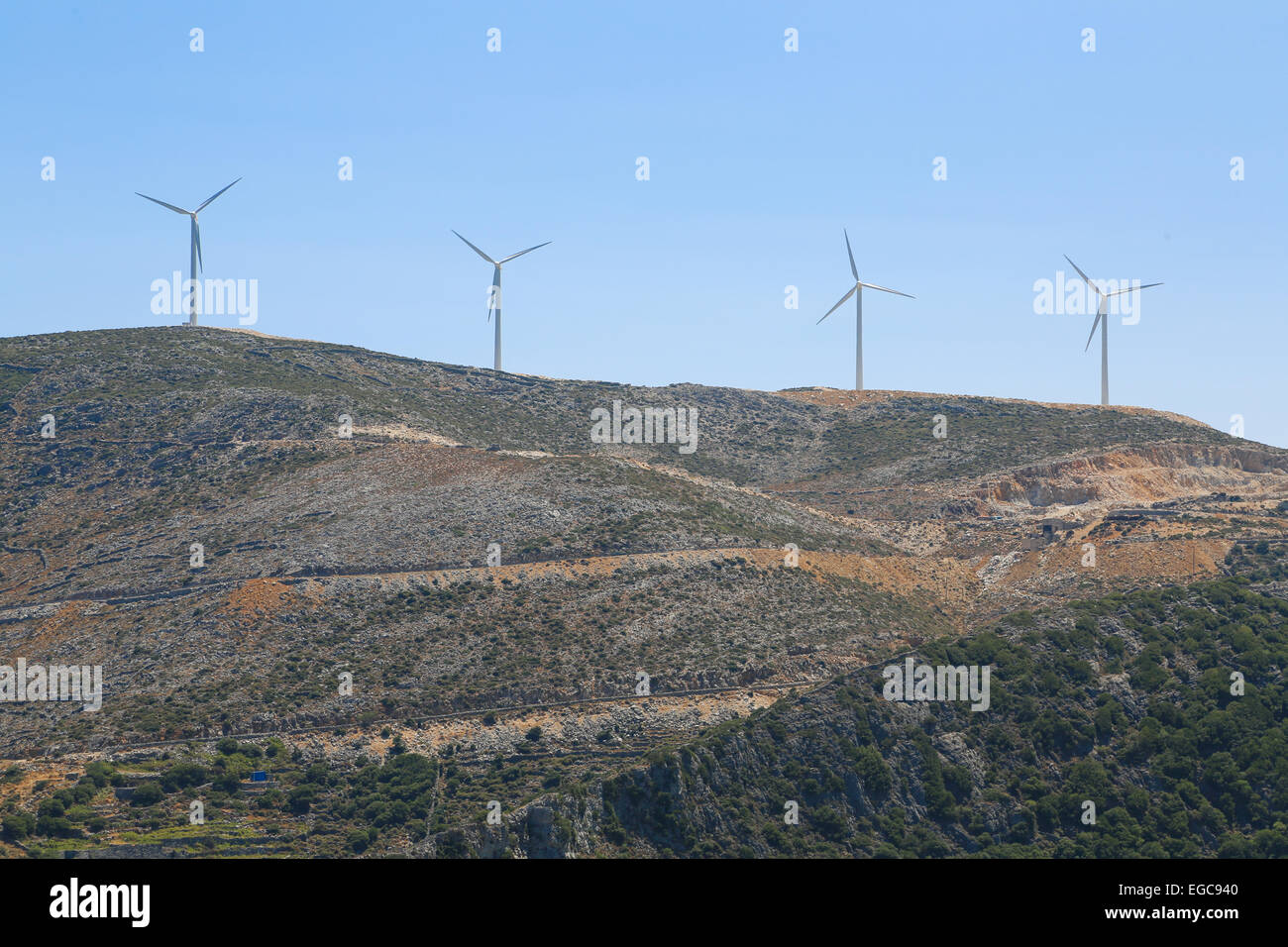 A wind mill farm on top of the mountain Stock Photo - Alamy