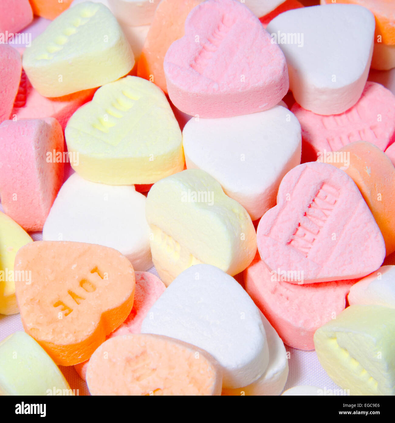 background of candy in shape of hearts Stock Photo - Alamy