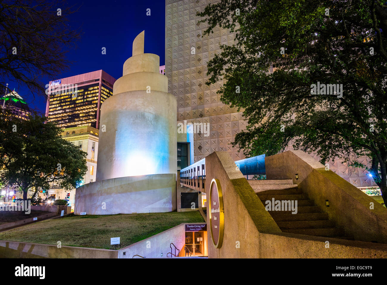 Thanks-Giving Square at night, in Dallas, Texas Stock Photo - Alamy
