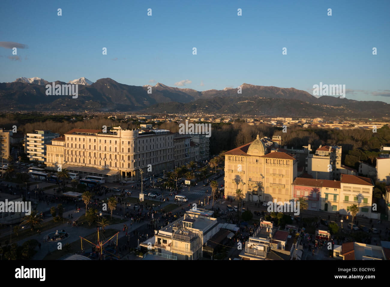 Aerial view of the promenade of Viareggio,Italy Stock Photo - Alamy