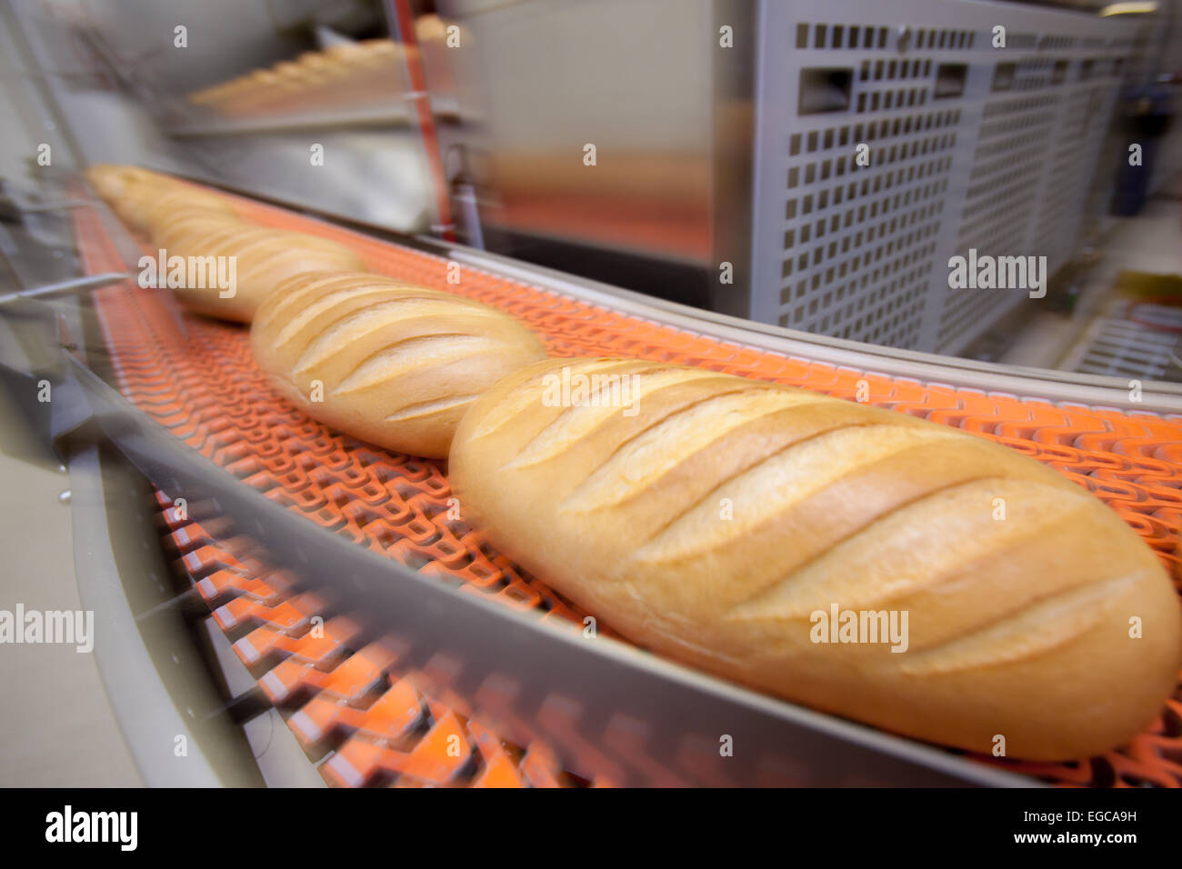 Bread bakery food factory. White bread. loaf Stock Photo - Alamy