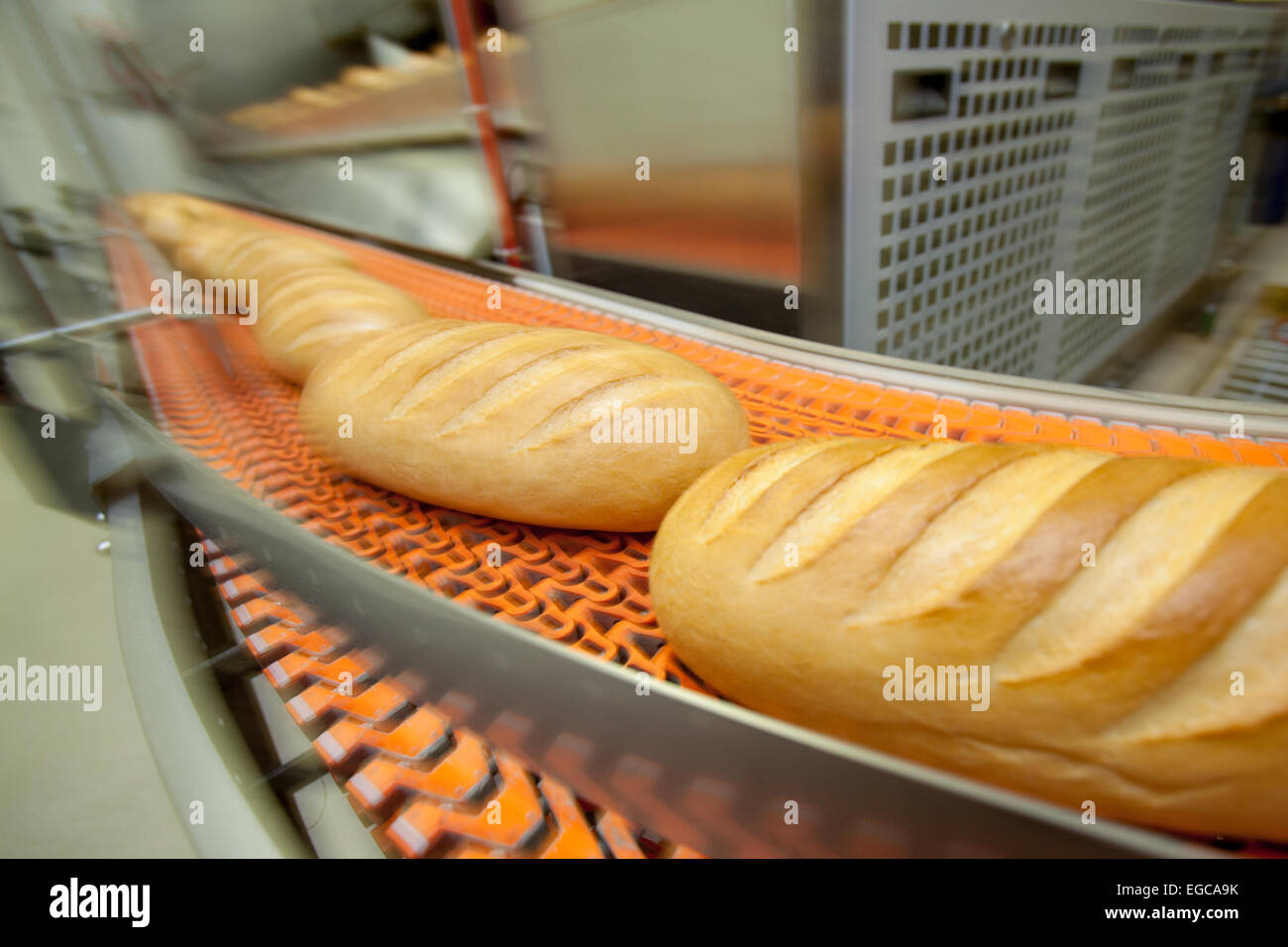 Bread bakery food factory. White bread. loaf Stock Photo - Alamy