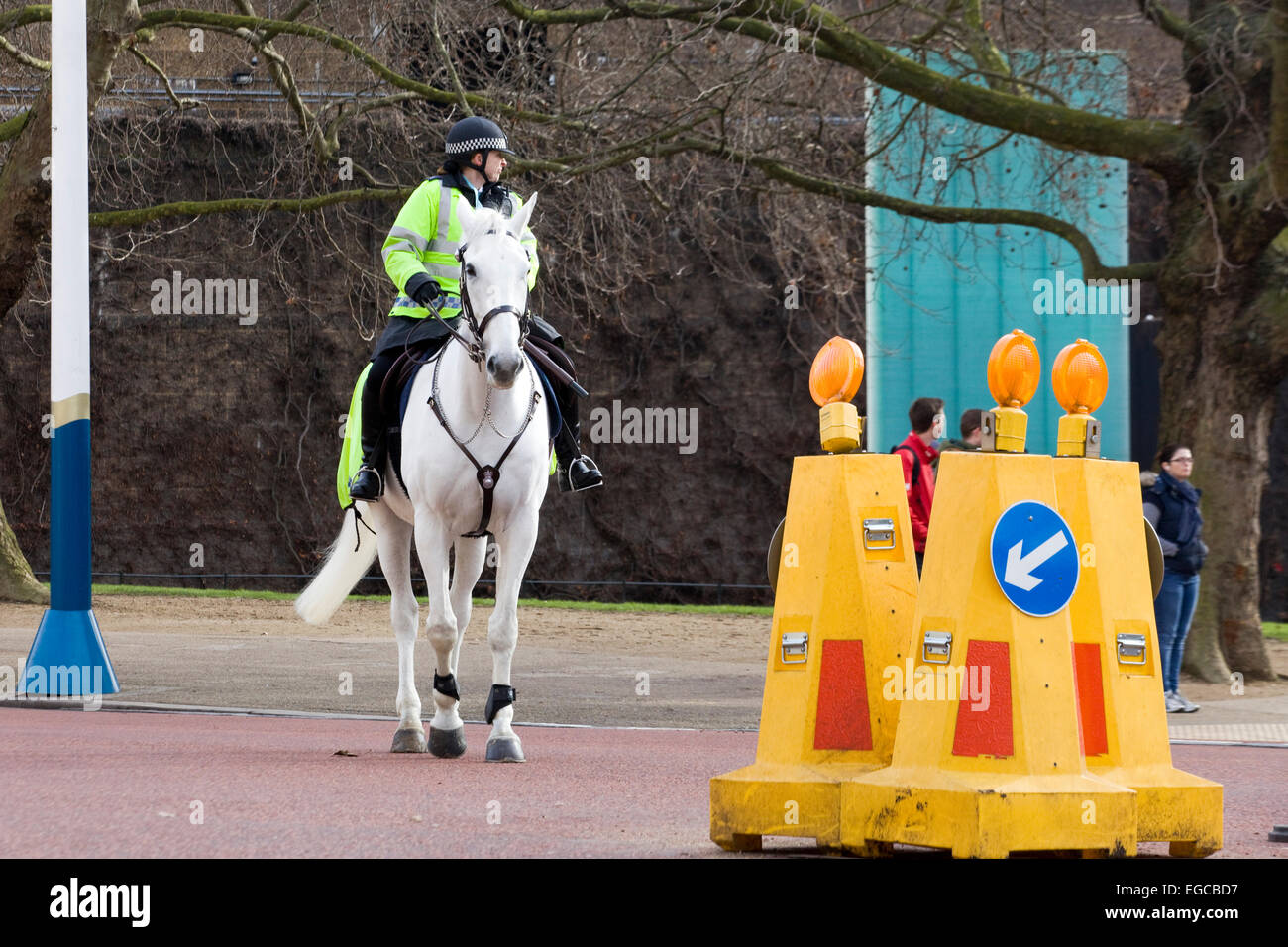 Mounted Police security London England Stock Photo - Alamy