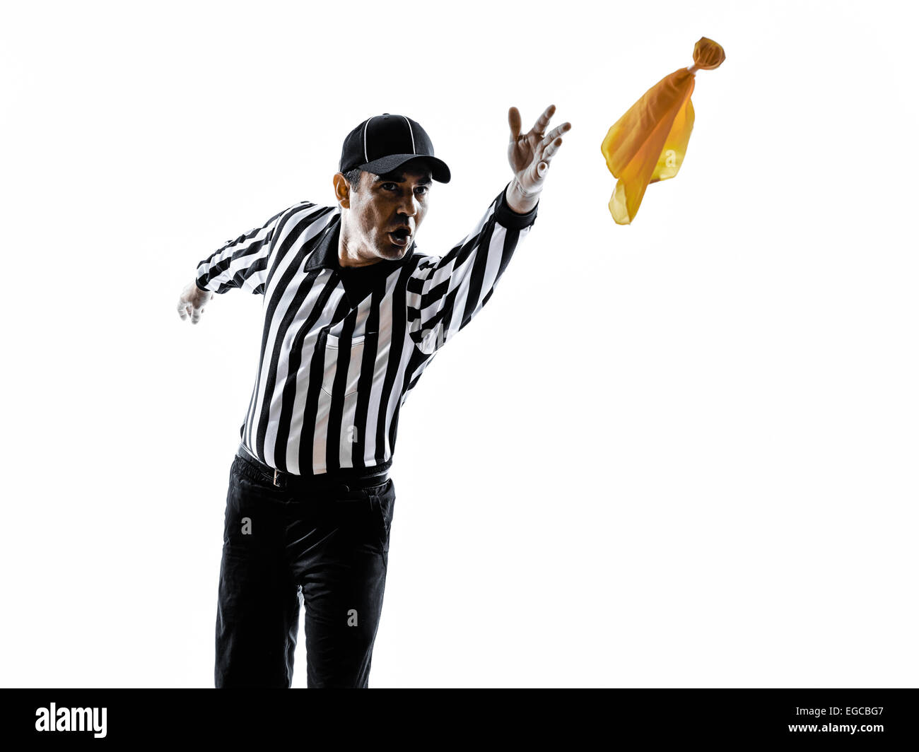 american football referee gestures in silhouette on white background ...