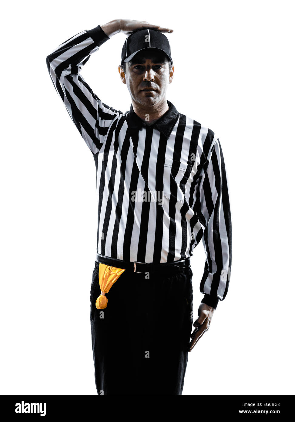 american football referee gestures in silhouette on white background ...