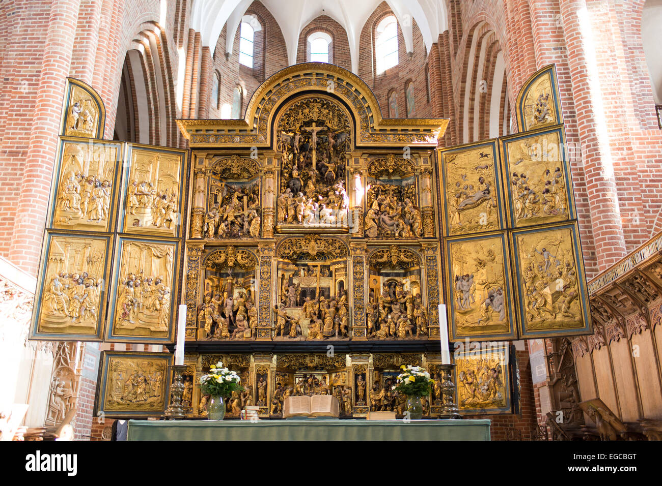 Altar of Roskilde Cathedral in Denmark in sunlight Stock Photo - Alamy