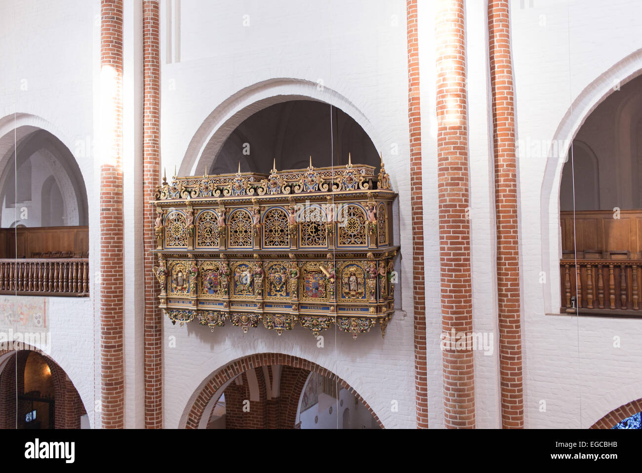 Balcony of King Christian IV in Roskilde Cathedral Stock Photo - Alamy