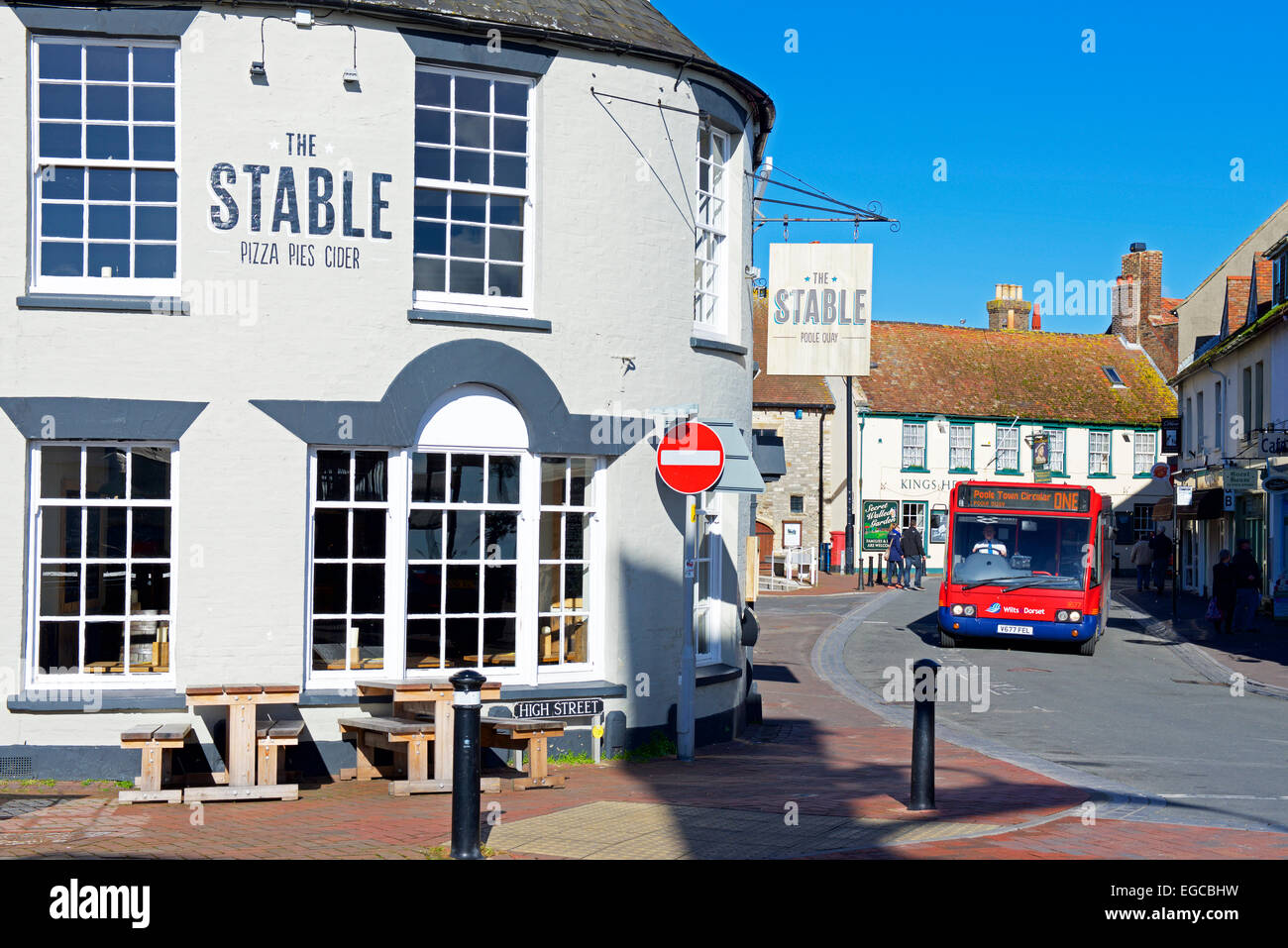 Bus in Poole, Dorset, England uk Stock Photo - Alamy