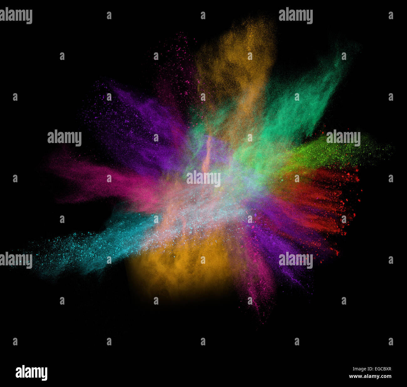 colorful powder splash on black background Stock Photo - Alamy