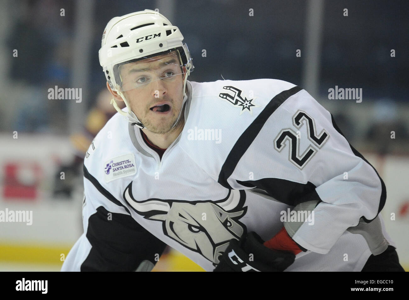 Rosemont, IL, USA. 22nd Feb, 2015. San Antonio Rampage's Logan Shaw (22 ...