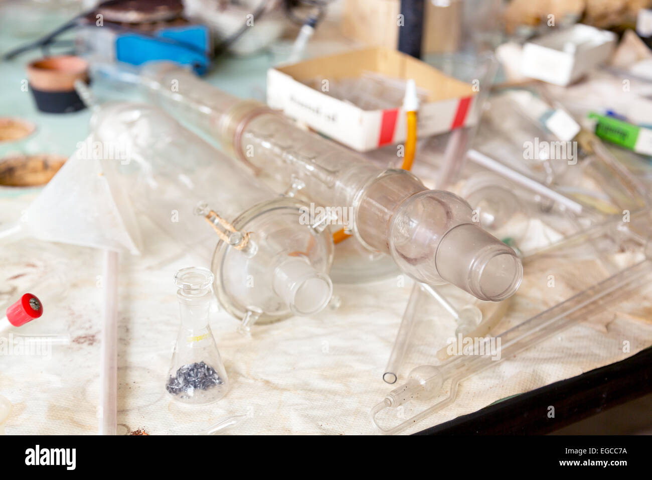 old laboratory with a lot of bottles Stock Photo - Alamy