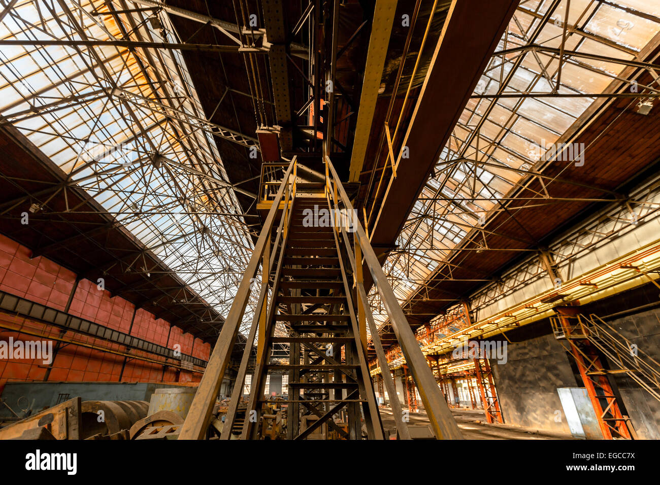Ladder in industrial interior Stock Photo - Alamy