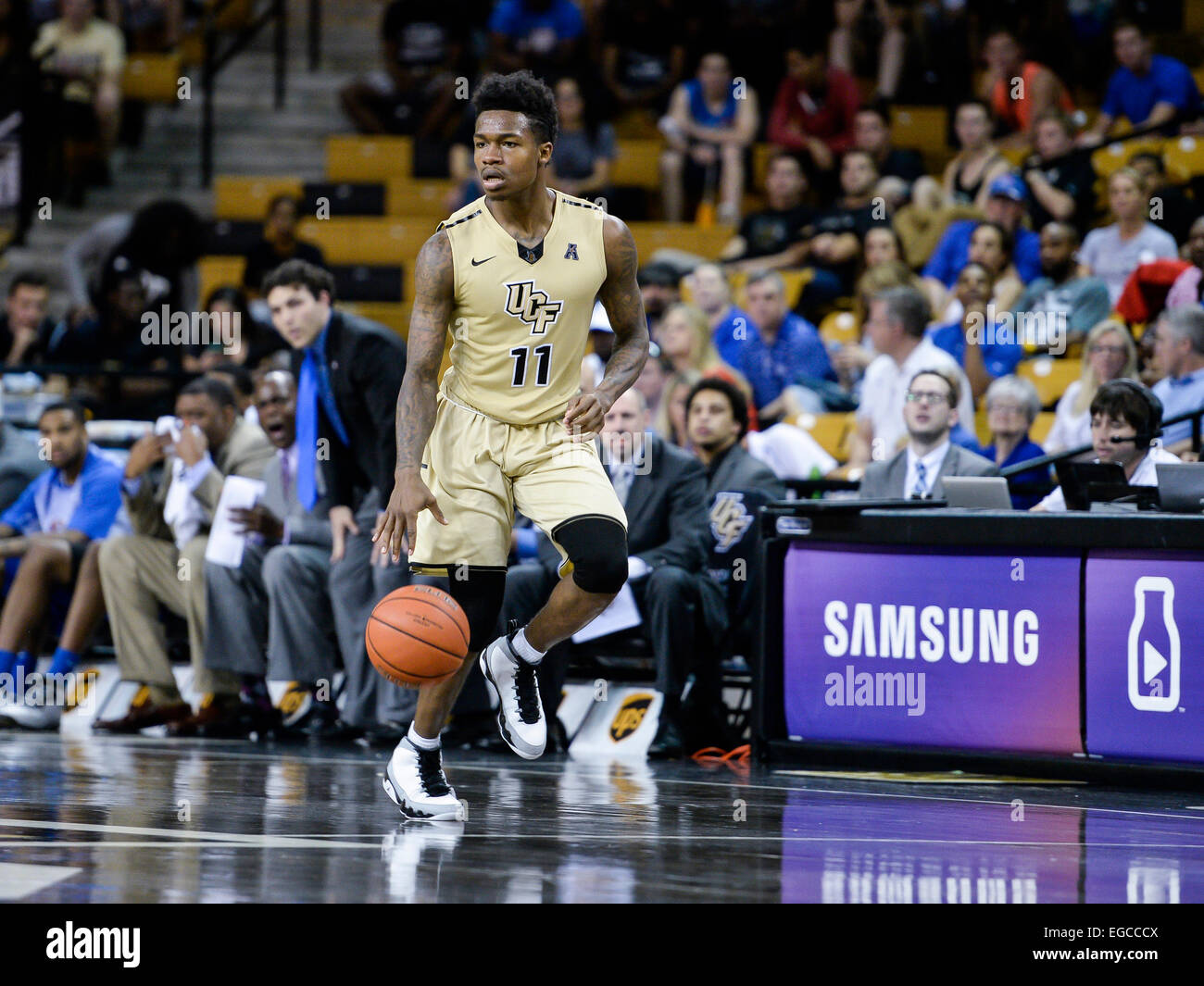 Orlando, FL, USA. 22nd Feb, 2015. UCF Knights guard Brandon Goodwin (11 ...