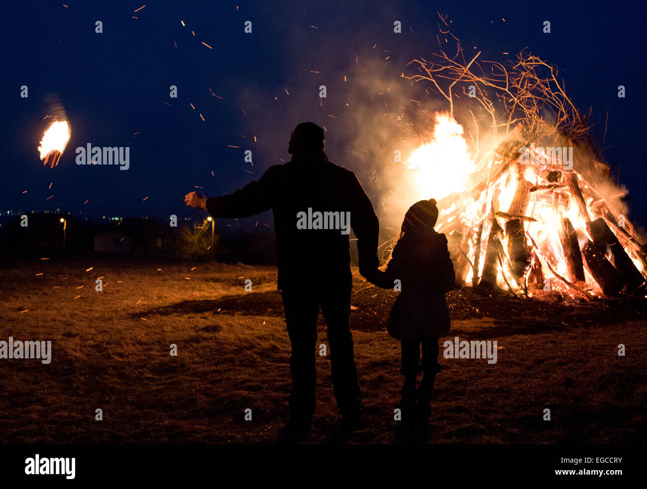 People lit torch during the Forgiveness Sunday. Traditionally on the ...