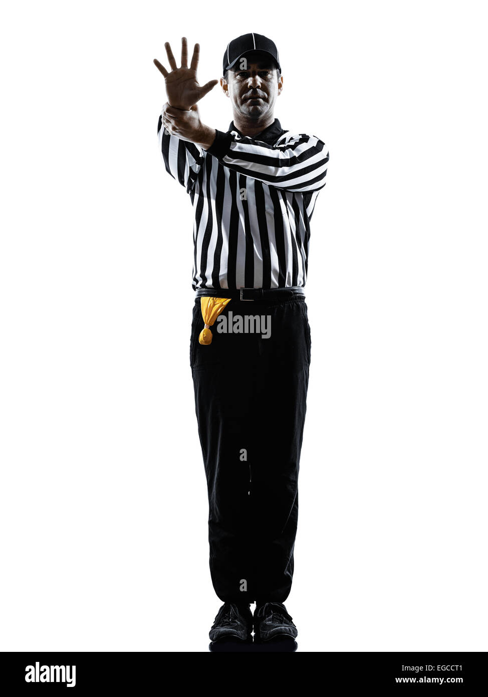 american football referee gestures in silhouette on white background ...
