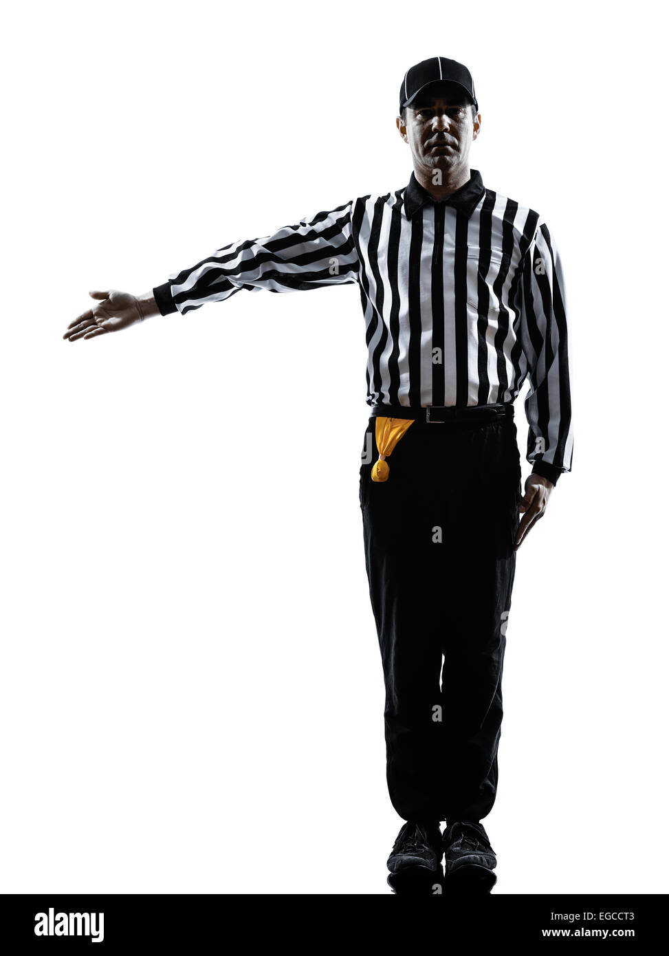 american football referee gestures in silhouette on white background ...