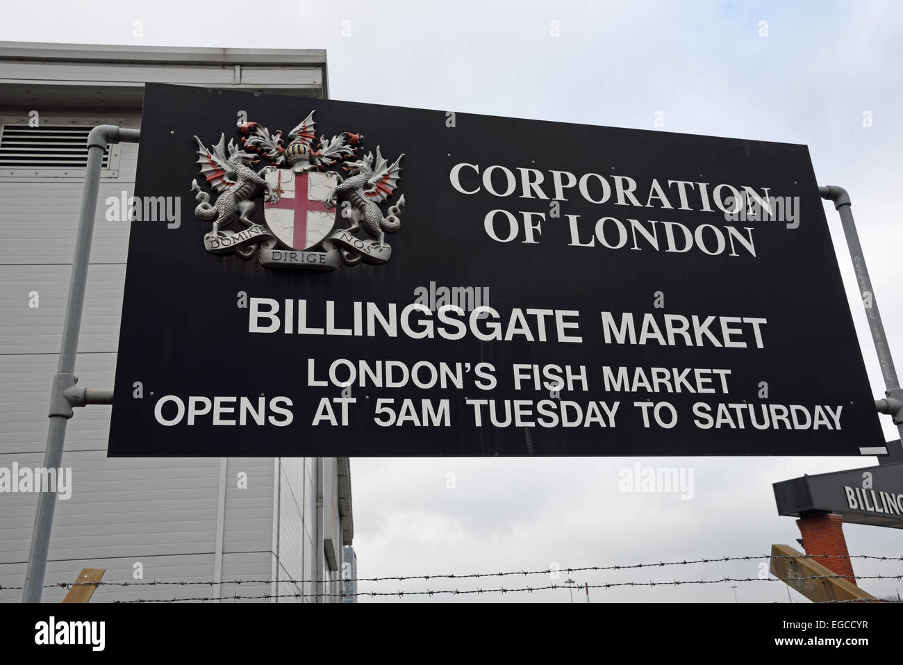 Sign at Billingsgate Fish Market, London Stock Photo - Alamy