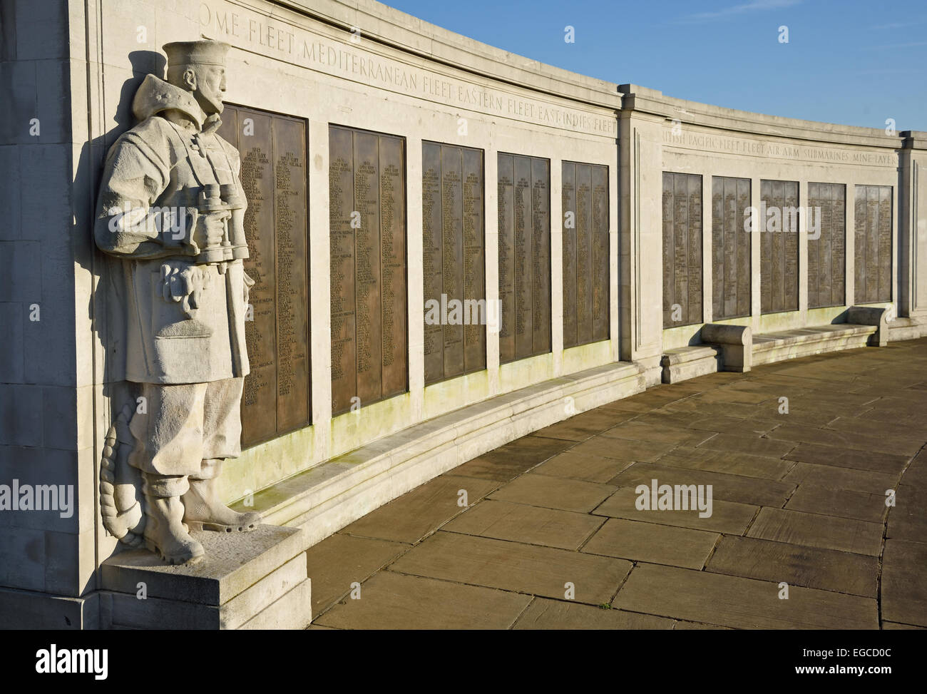 Plaques remembering sailors who died at sea during World War Two ...